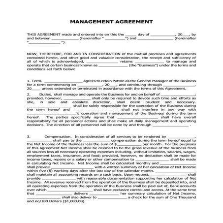 MANAGEMENT AGREEMENT | PDF