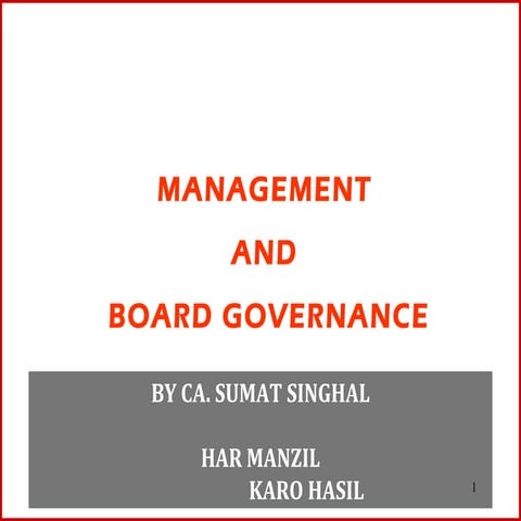 Management and board governance | PPT