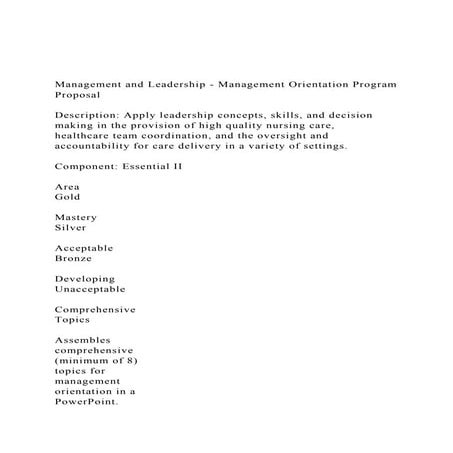 Management and Leadership - Management Orientation Program Pro.docx
