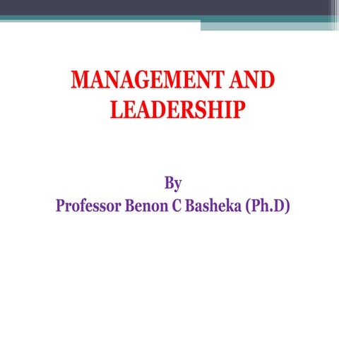 Management and leadership notu-1..... | PPT
