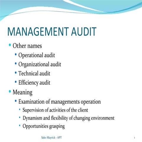Management audit sako | PPT | Business Administration | Business