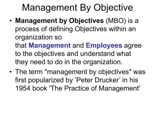 Management by objectives | PPTX