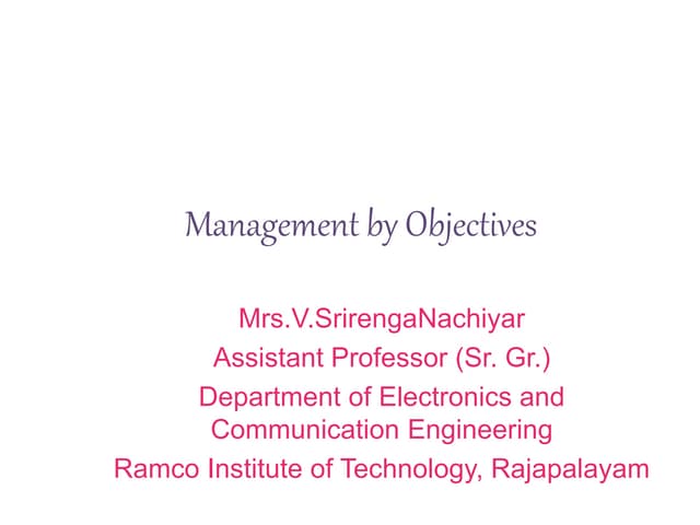 MBO, Management By Objectives, Nursing Management | PPT