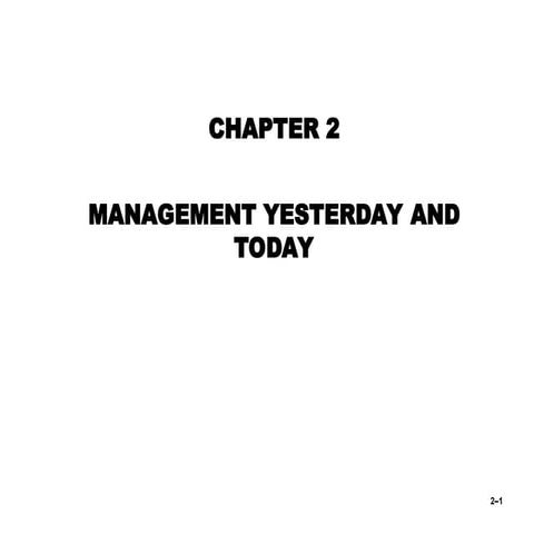 Management yesterday &today Chapter 2 .ppt