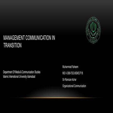 Management Communication in Transition | PPTX