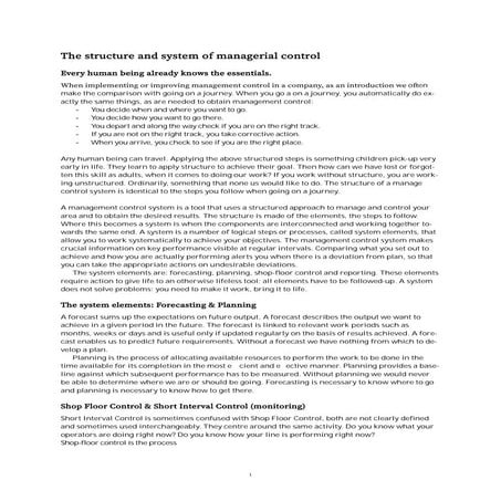 The structure and system of managerial control | PDF