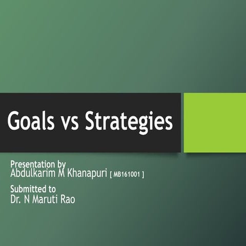 Management control system (goals vs strategies) | PPTX