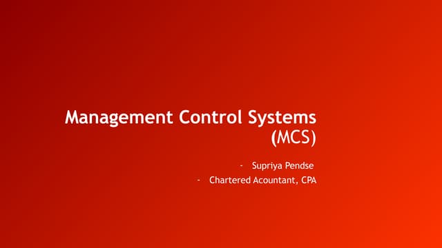 Management control system | PPT