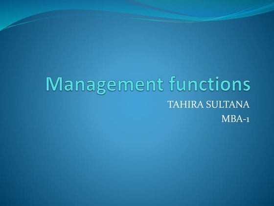 Management functions | PPT