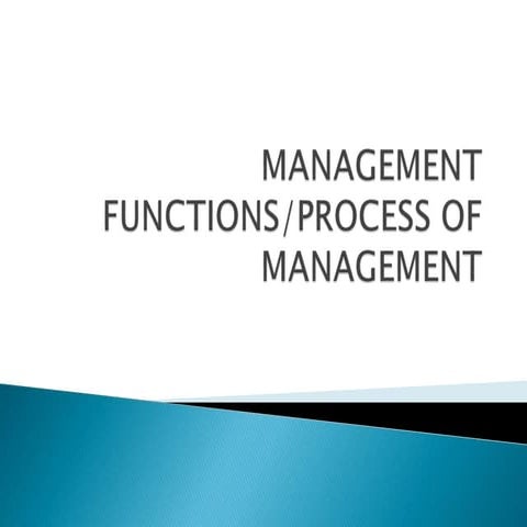 MANAGEMENT FUNCTIONS 2.pptx | Business Administration | Business