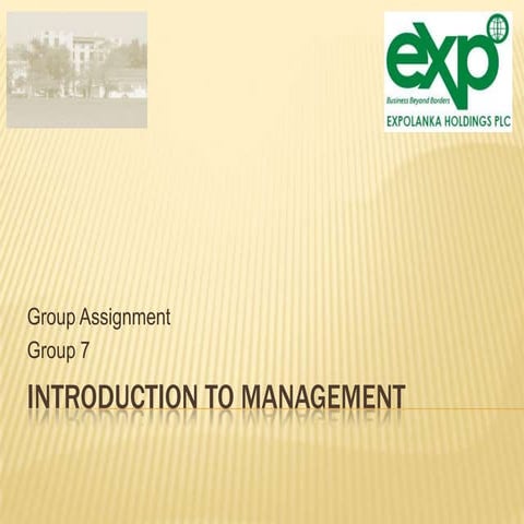 Management Group Assignment | PPT