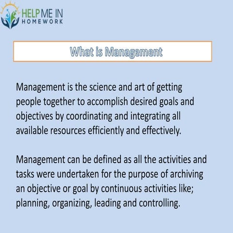 Management help | PPT