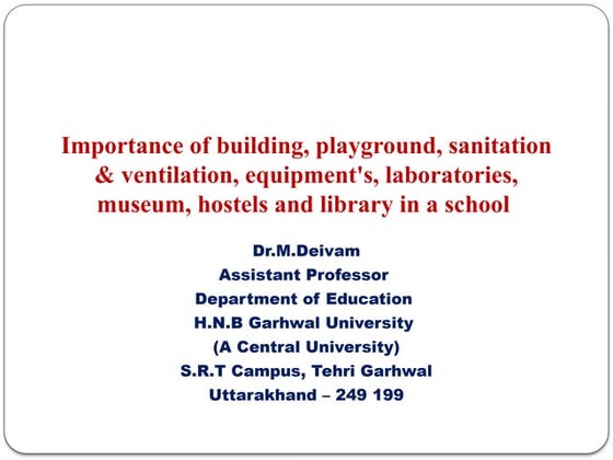 Management of Physical Resources in School | PPTX