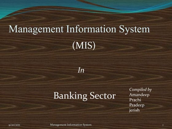 Management information system in banking sector | PPTX | Business ...