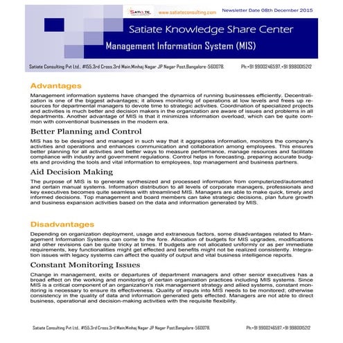 MIS (Management Information System) for a company | PDF