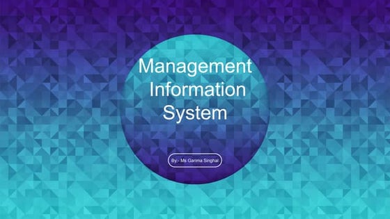 Management Information System Mis Pptx