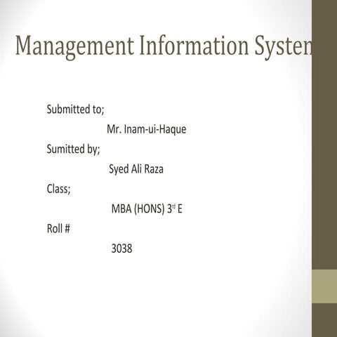 Management information system (an overview) | PPT