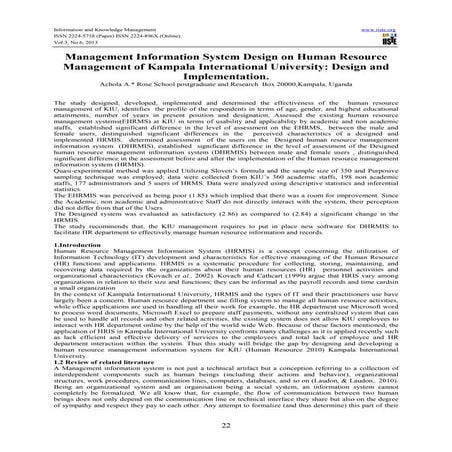 Management information system design on human resource management of kampala international | PDF ...