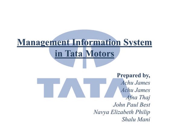 Value chain of tata motors | PPT