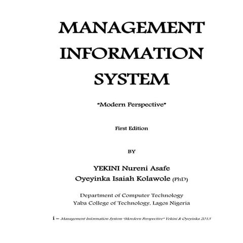 Management information system mordern perspective | PDF