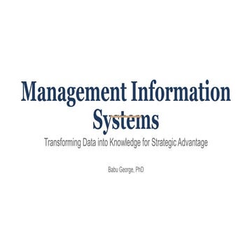 Management Information Systems: Transforming Data into Knowledge for ...