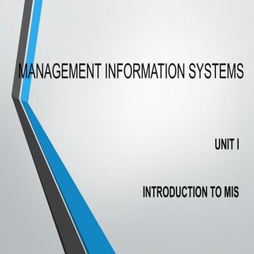 MANAGEMENT INFORMATION SYSTEM - COURSE OUTLINE | PPT
