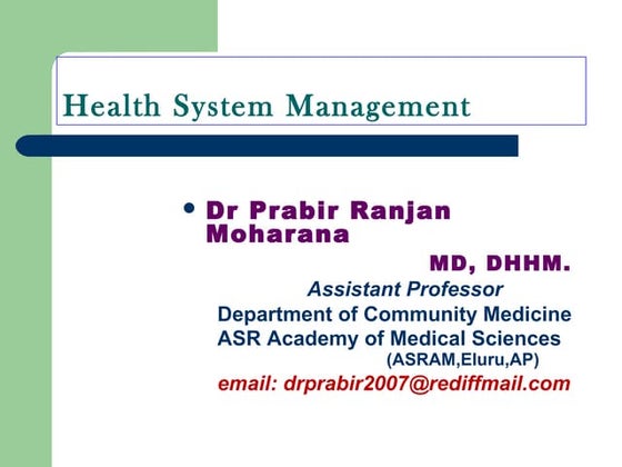 Healthcare management | PPT