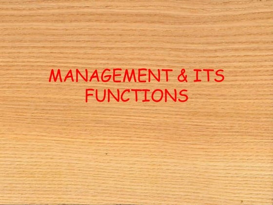 Management tasks | PPTX