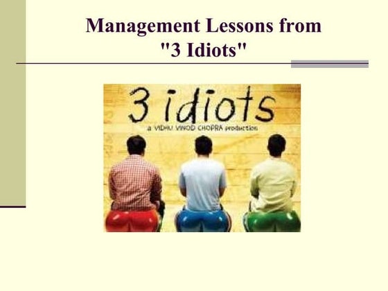 Presentation On 3 Idiots | PPT