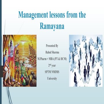 Management lessons from the ramayana | PPTX