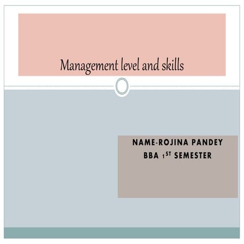 Management level and skills | PPTX
