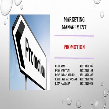 Management Marketing - Promotion | PPTX