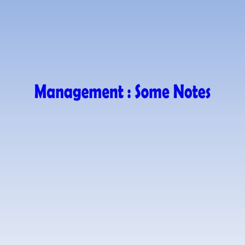 Management Notes | PPT