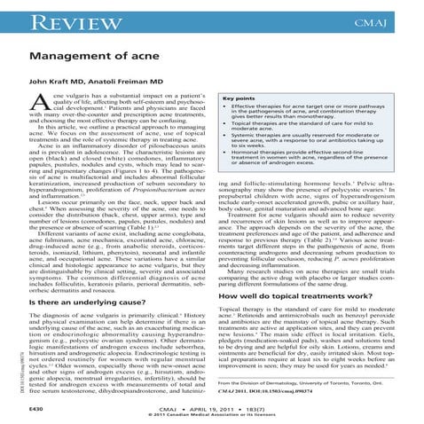 Management of acne | PDF