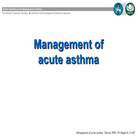 Management Of Acute Asthma | PPT
