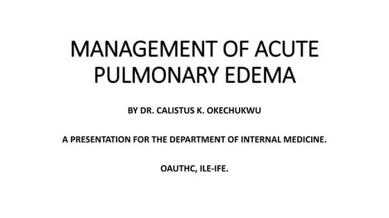 Pulmonary Edema. | PDF