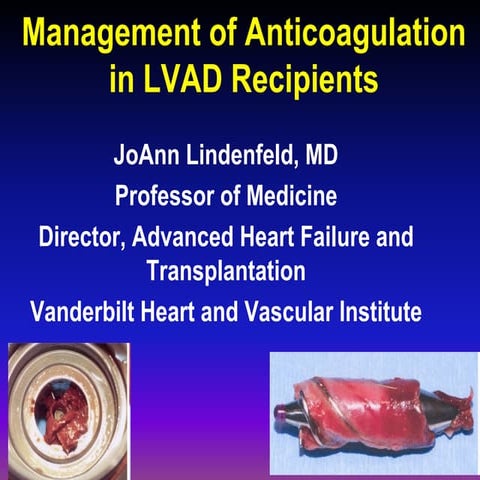 Management of anticoagulation in lvad recipients | PDF