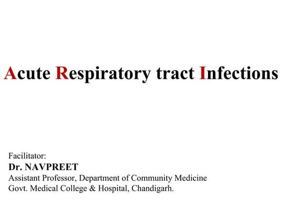 Acute respiratory tract infection control programme IMNCI pneumonia Dr ...