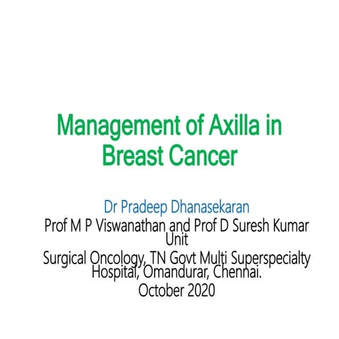 Management of Axilla in Breast Cancer | PPTX