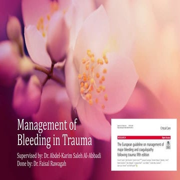 Management of bleeding in trauma | PPTX
