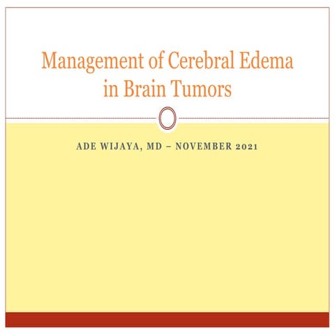 Management of Cerebral Edema in Brain Tumors | PPTX