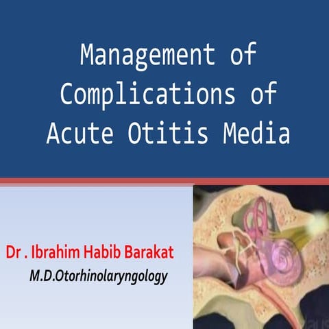Management of complications of acute otitis media | PDF