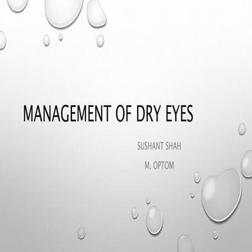 Management of dry eyes | PPTX
