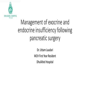 Pancreatic exocrine insufficiency - pptx | PPTX
