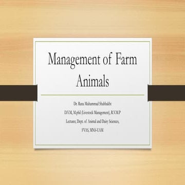 Management of dairy cattle | PPTX