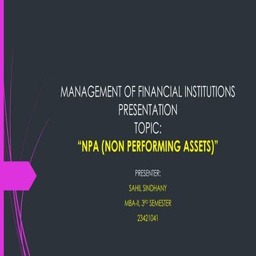 Non Performing Assets (NPA) | PPT