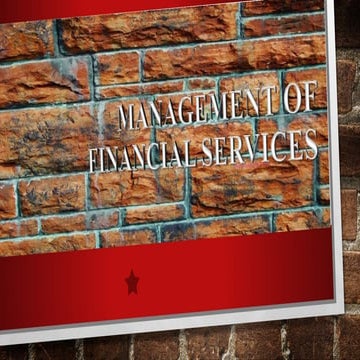 Management of financial Serviecs | PPT