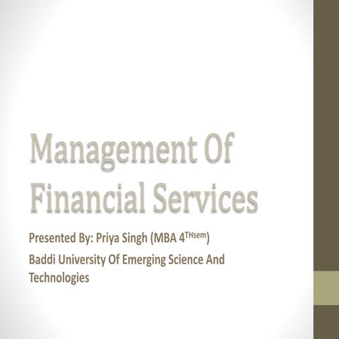 Management of financial services | PPTX