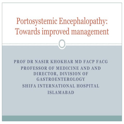Management of hepatic encephalopathy | PPTX