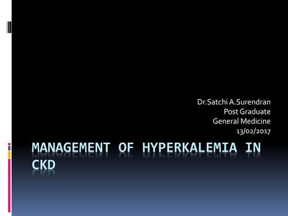 Management of Hyperkalemia | PPTX